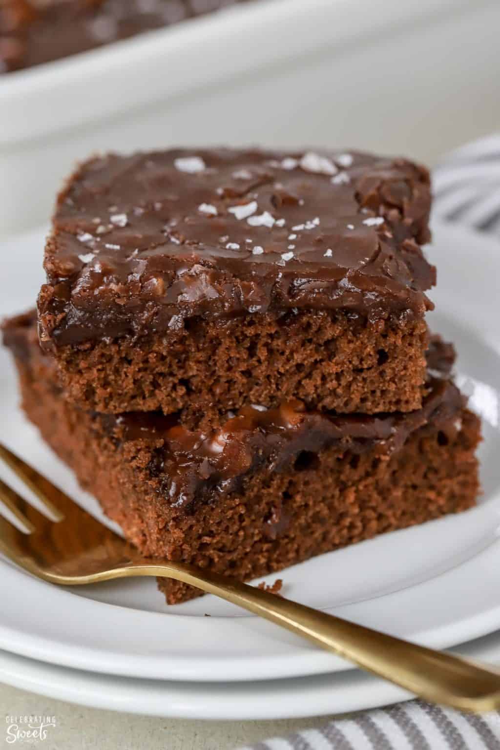 Small Chocolate Cake Recipe (Mini Sheet Cake) - Celebrating Sweets