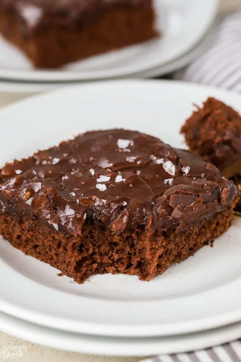 Small Chocolate Cake Recipe (Mini Sheet Cake) - Celebrating Sweets
