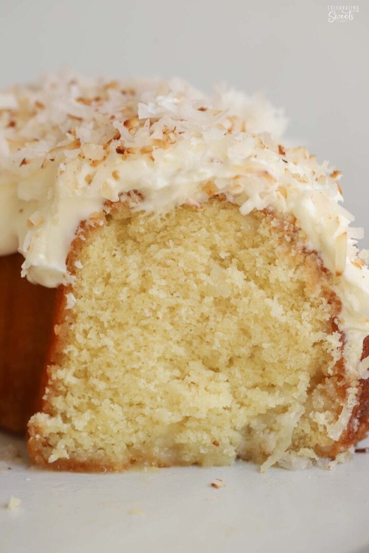 Moist Coconut Bundt Cake - Celebrating Sweets