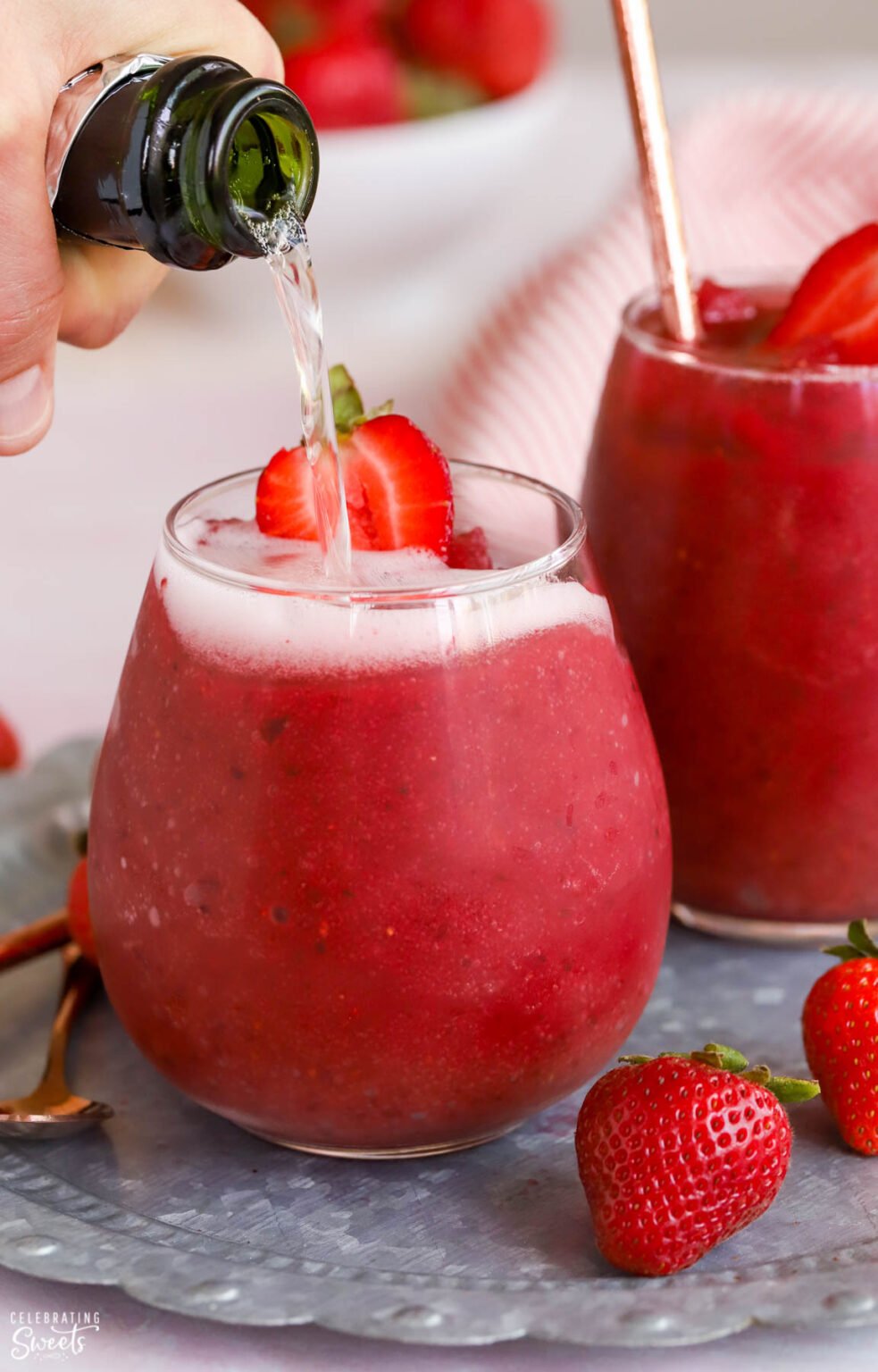 Frosé (easy frozen rosé slushies) - Celebrating Sweets