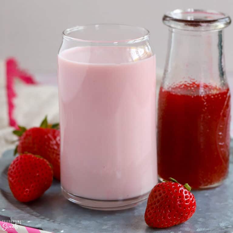 Strawberry Milk {So Easy} - Celebrating Sweets