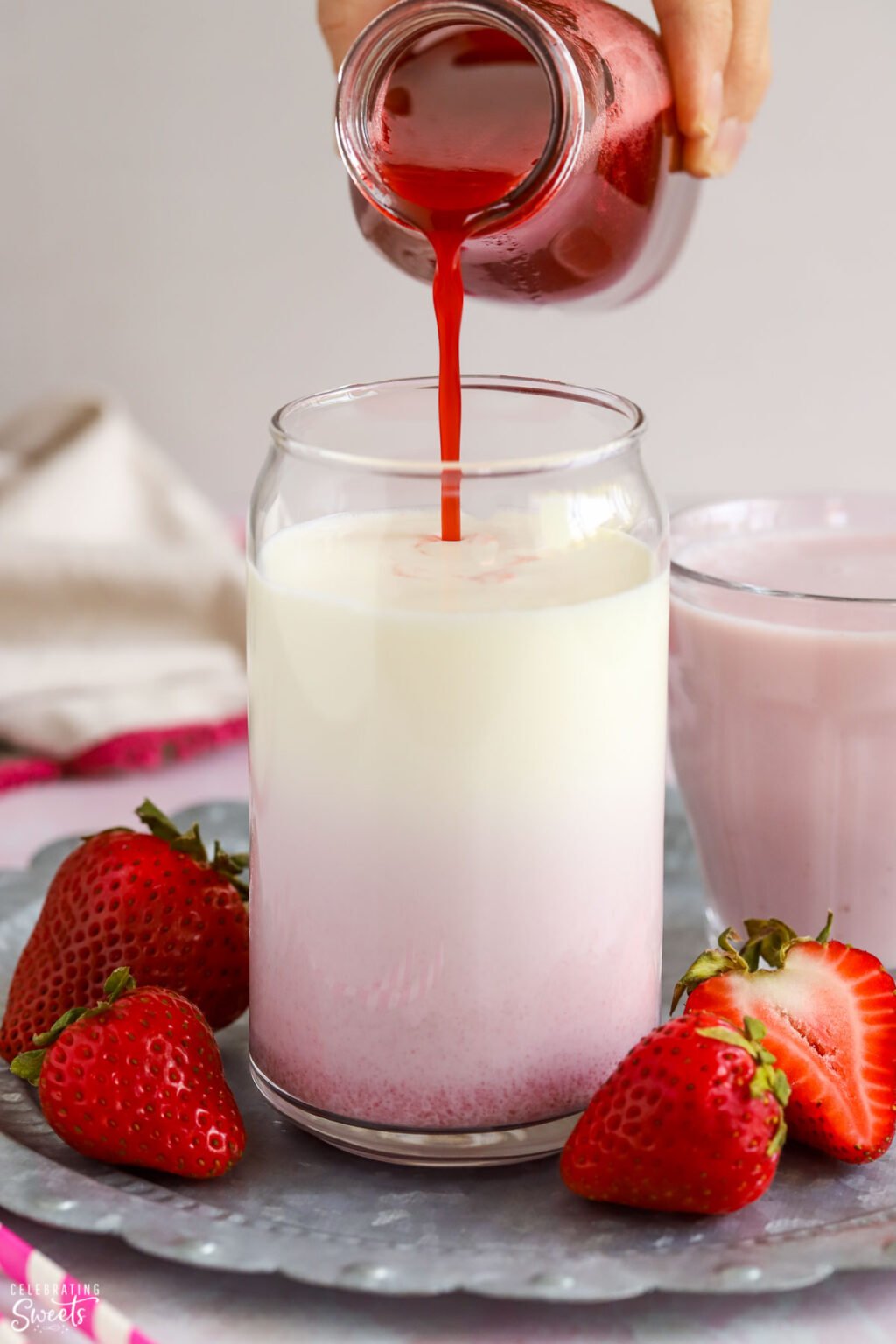 Strawberry Milk {So Easy} - Celebrating Sweets