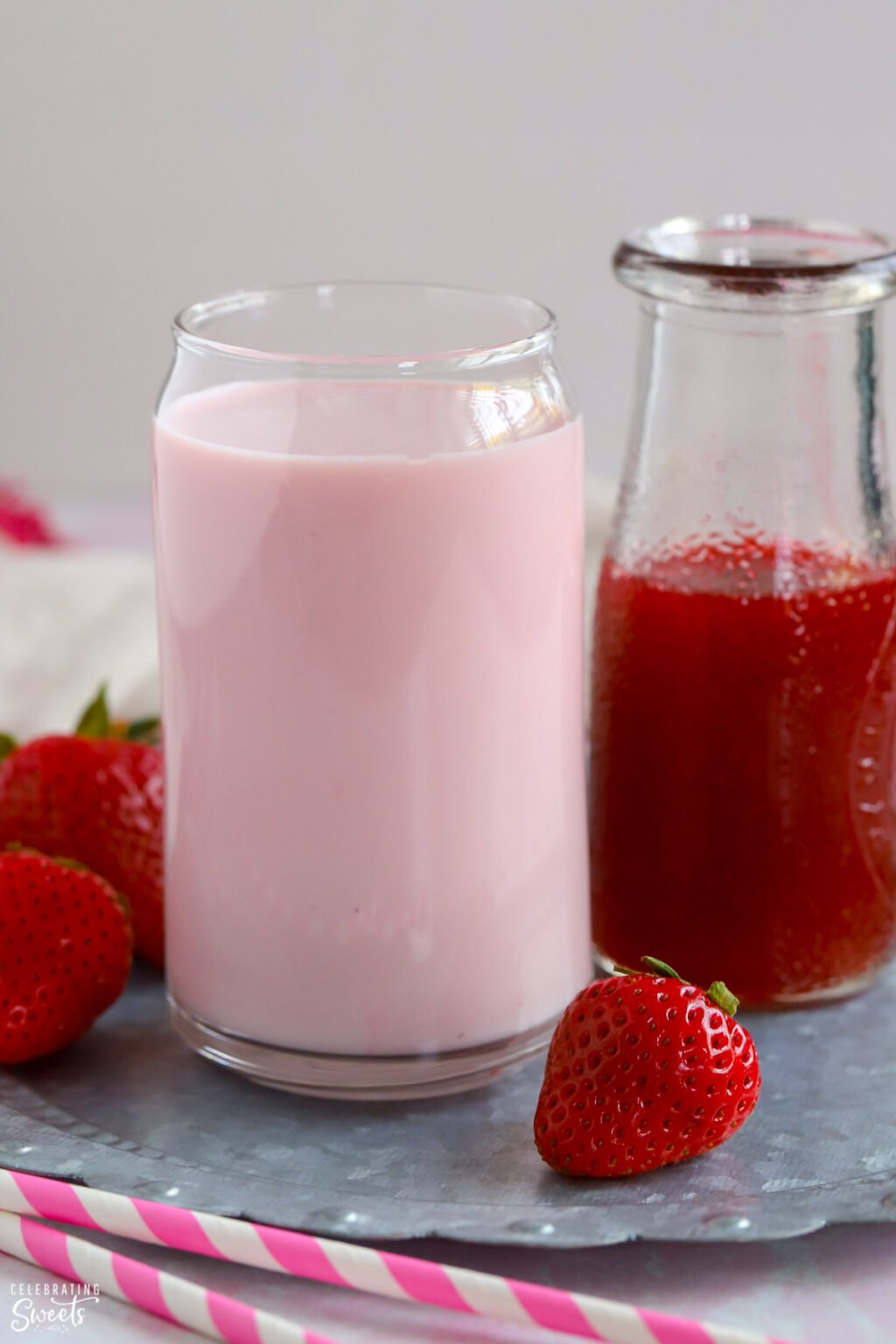 Strawberry Milk {So Easy} - Celebrating Sweets