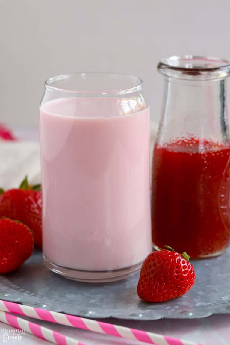 Strawberry Milk {So Easy} - Celebrating Sweets