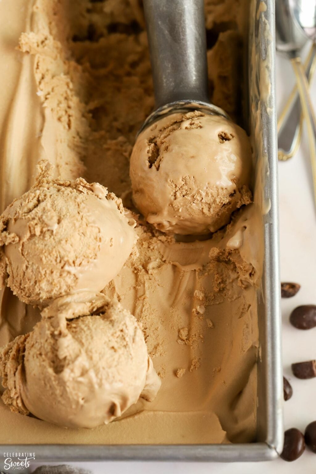 Coffee Ice Cream {only 4 ingredients} - Celebrating Sweets