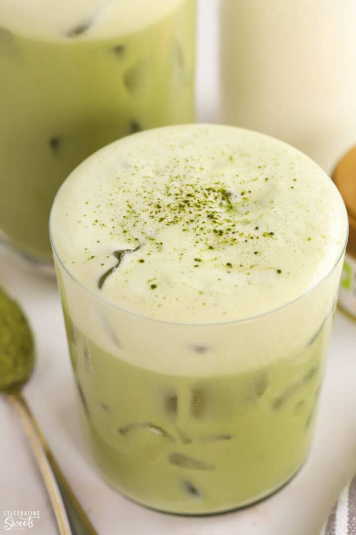 Easy Iced Matcha Latte - Celebrating Sweets