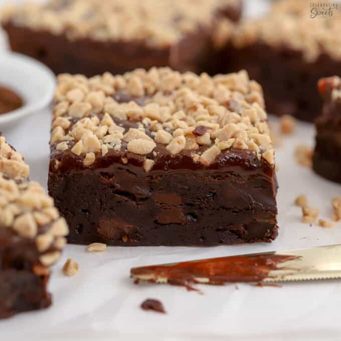 Cookie Dough Brownies - Celebrating Sweets