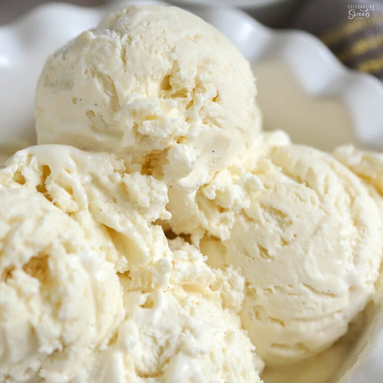 Salted Malted Vanilla Ice Cream - Celebrating Sweets