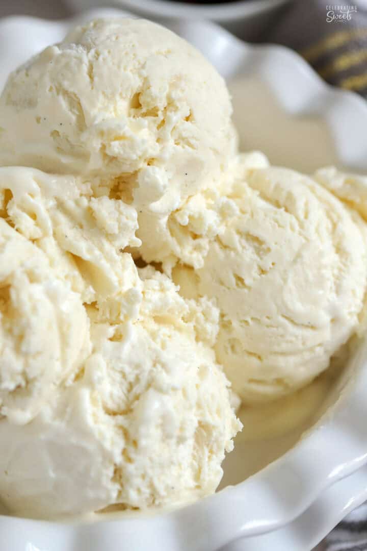 Salted Malted Vanilla Ice Cream - Celebrating Sweets